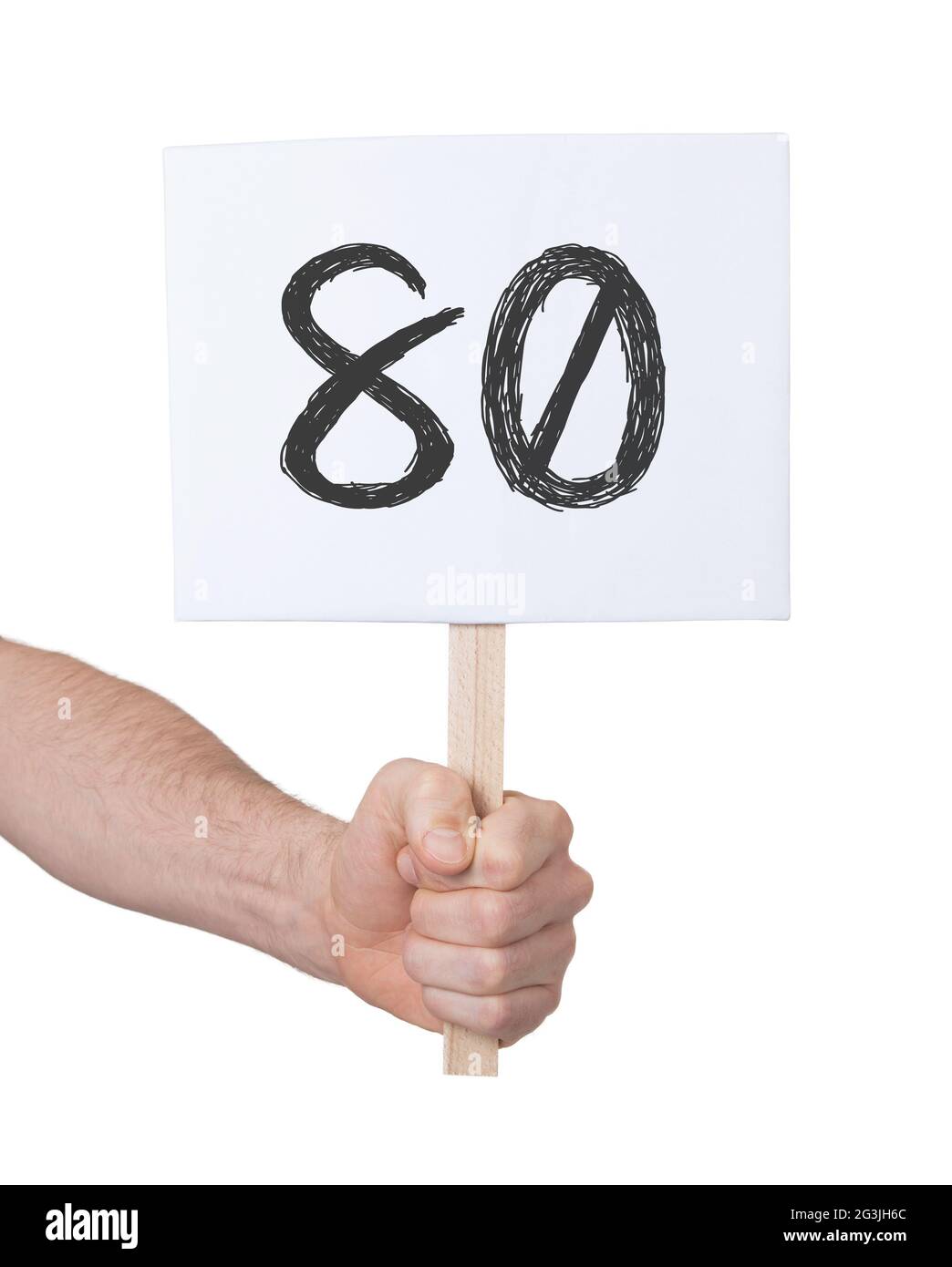 Sign with a number, 80 Stock Photo - Alamy