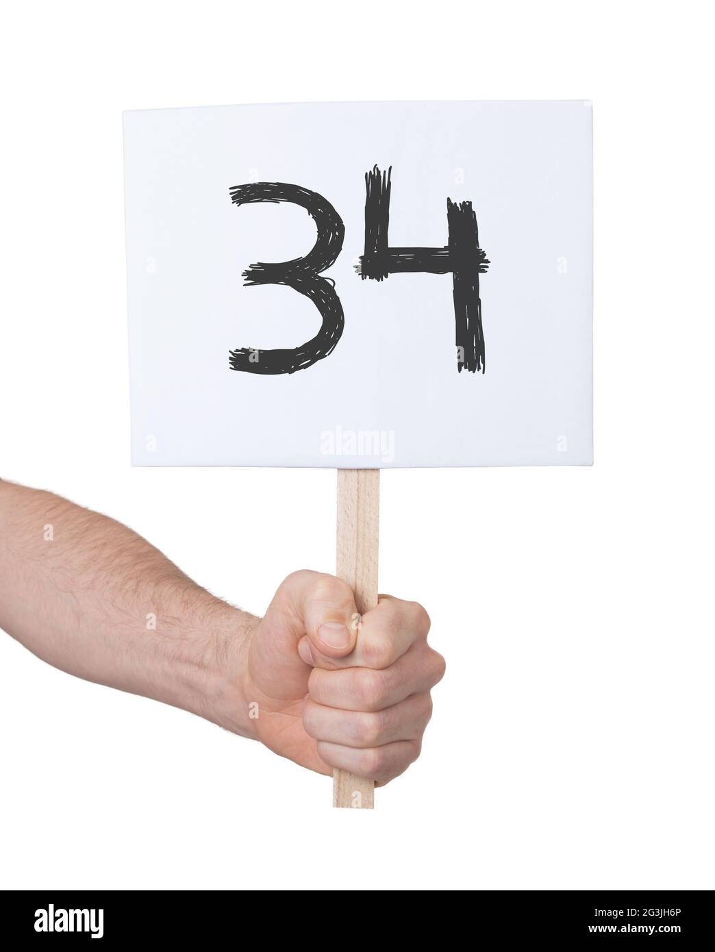 Sign with a number, 34 Stock Photo - Alamy