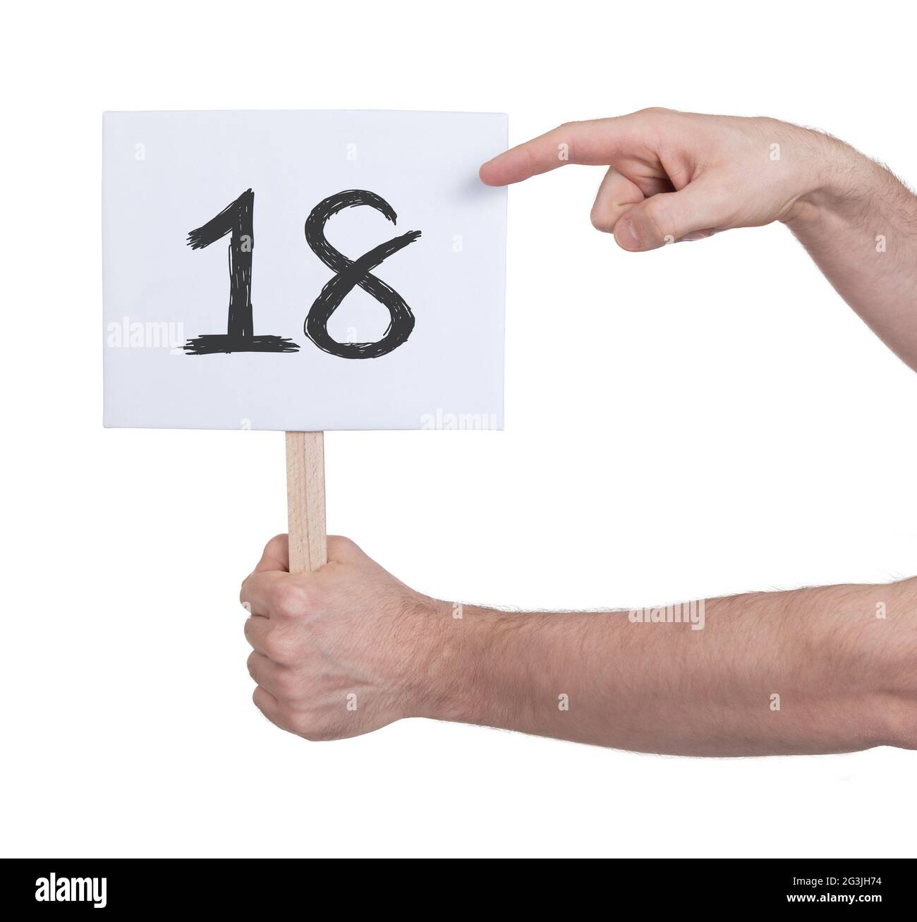 Sign with a number, 18 Stock Photo - Alamy