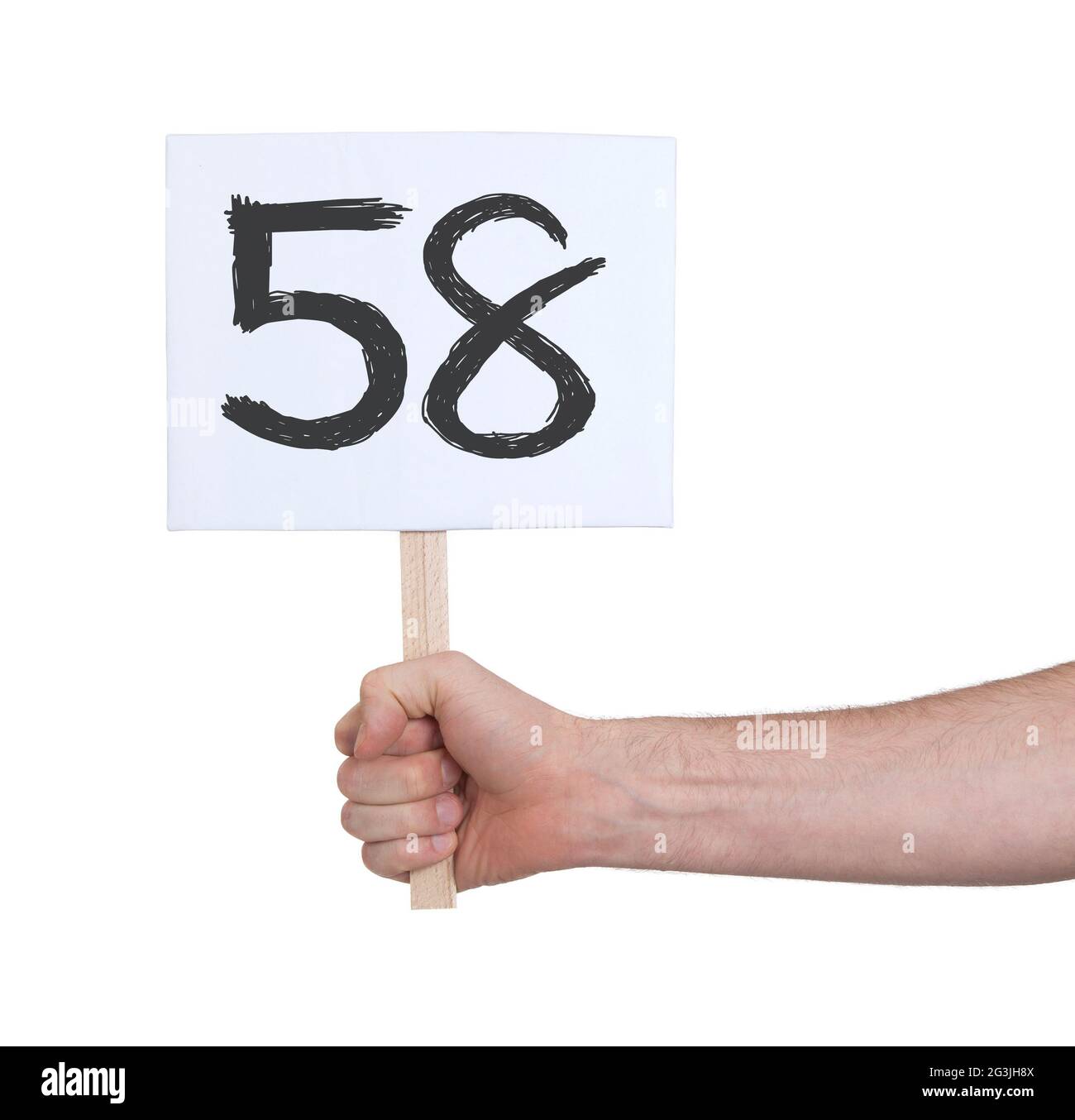 Sign with a number, 58 Stock Photo - Alamy