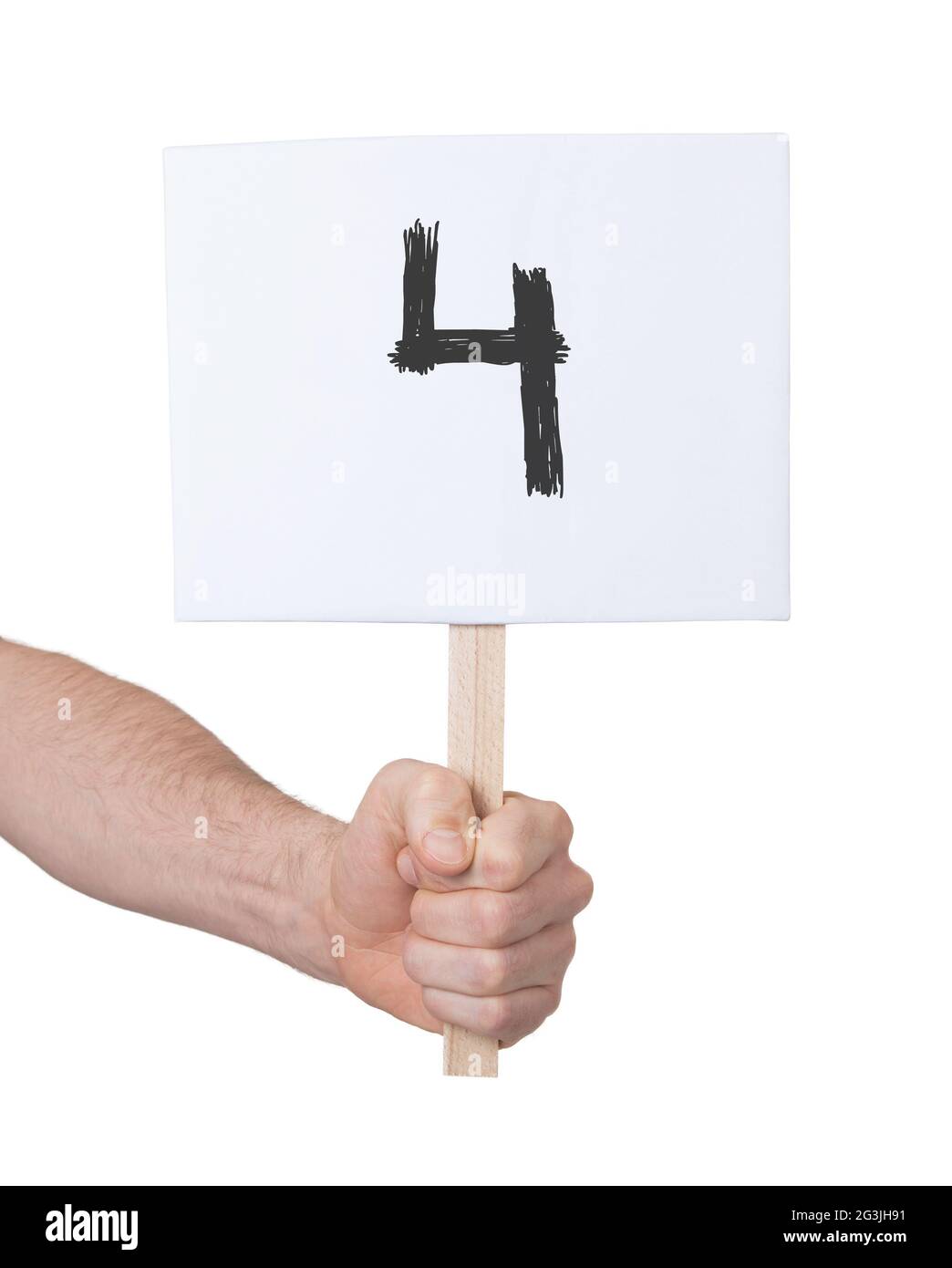 Sign with a number, 4 Stock Photo - Alamy