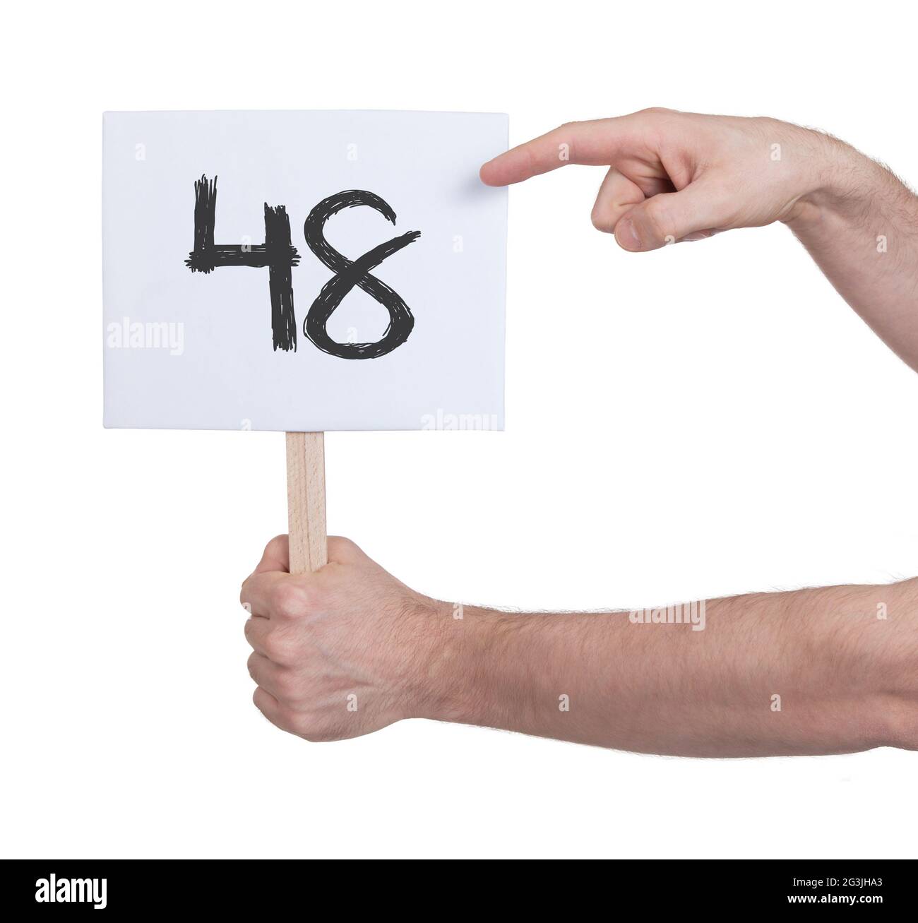 Sign with a number, 48 Stock Photo - Alamy