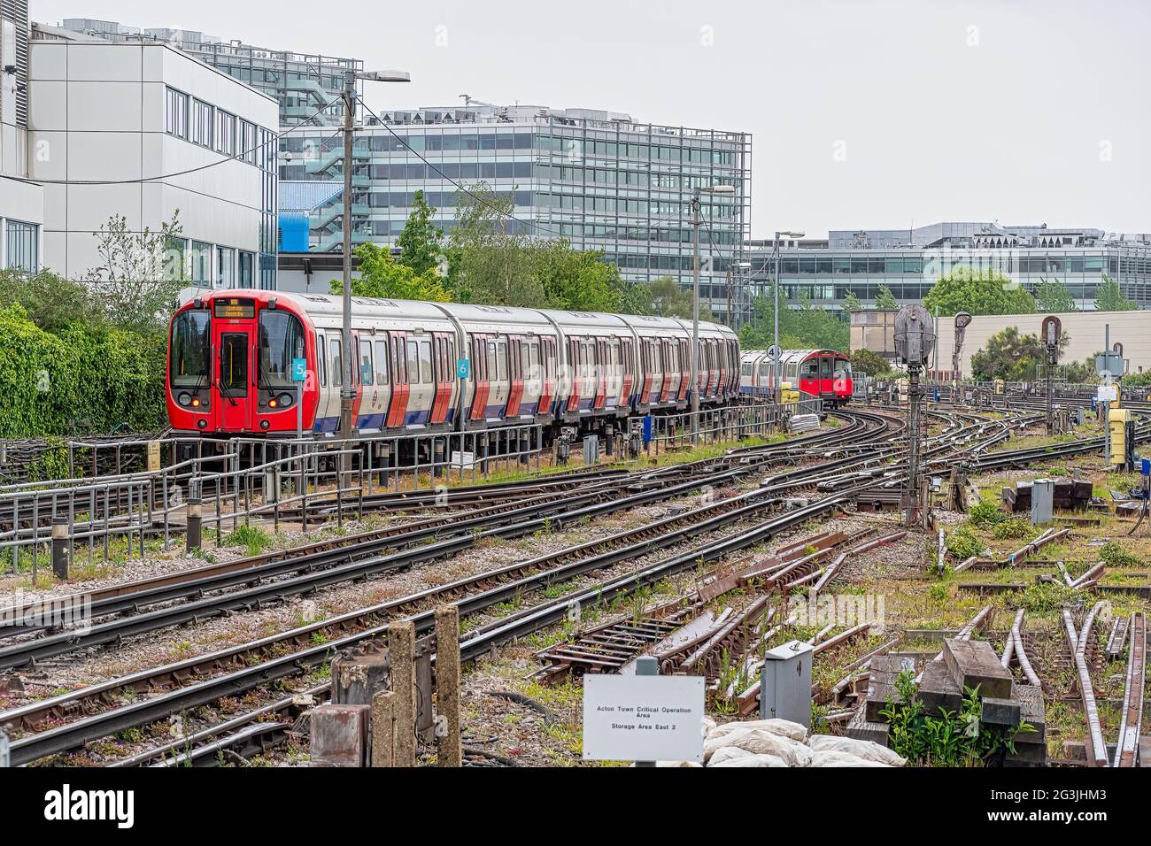 LONDON, UNITED KINGDOM - MAY 21st, 2021: District Line train ...