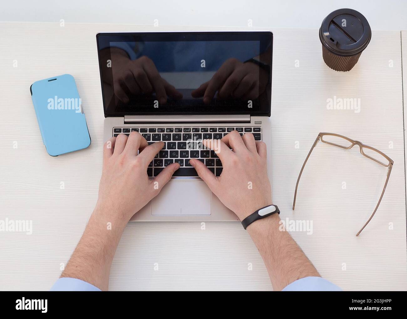 Freelancer working on Stock Photo - Alamy