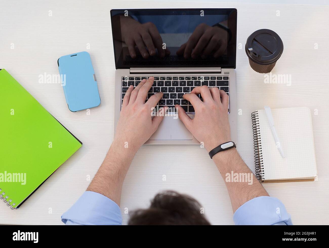 Freelancer working on Stock Photo - Alamy