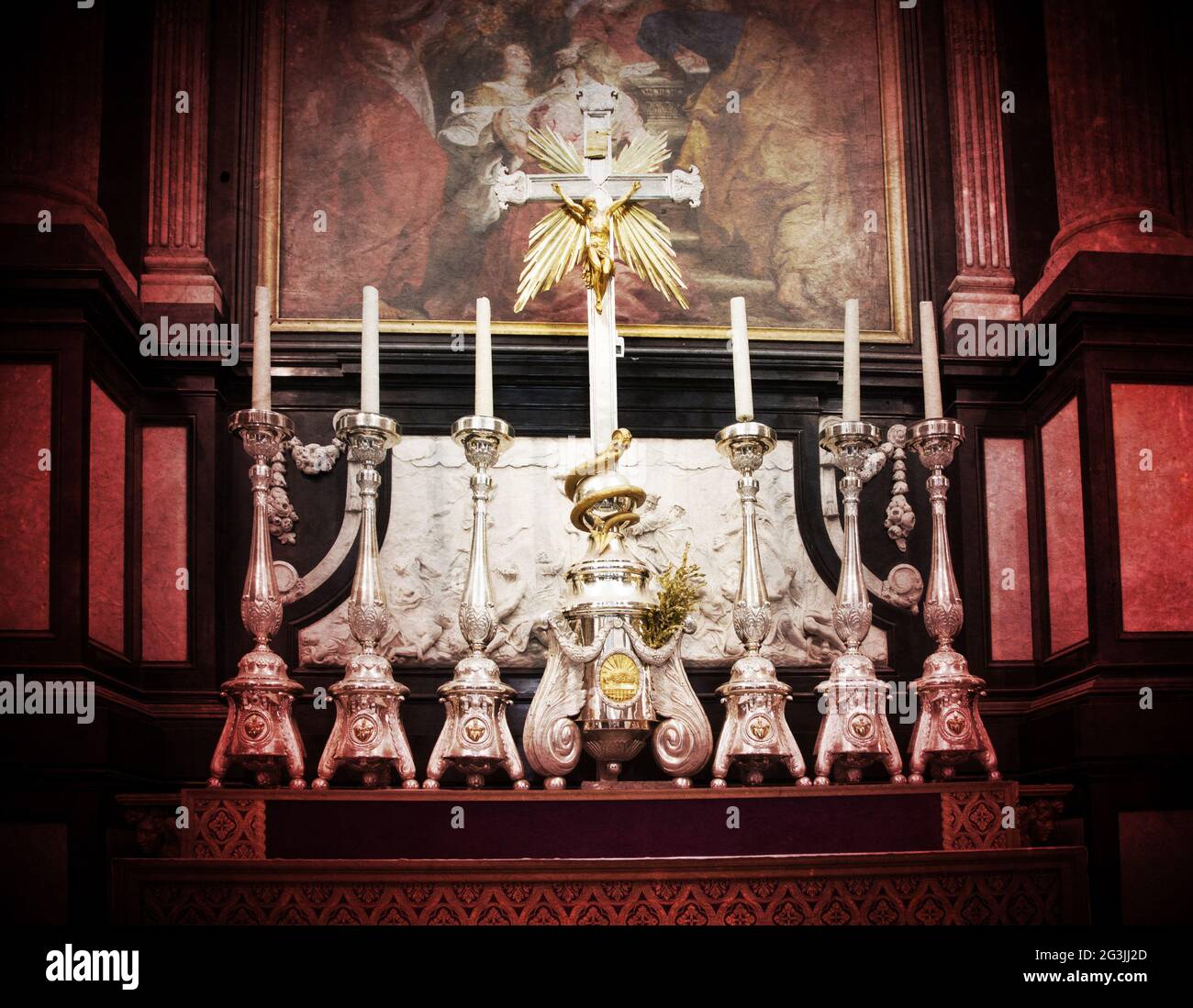 Inside of a creepy old church Stock Photo - Alamy