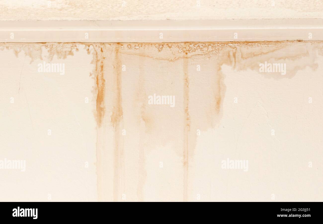 Water damaged ceiling and wall Stock Photo - Alamy