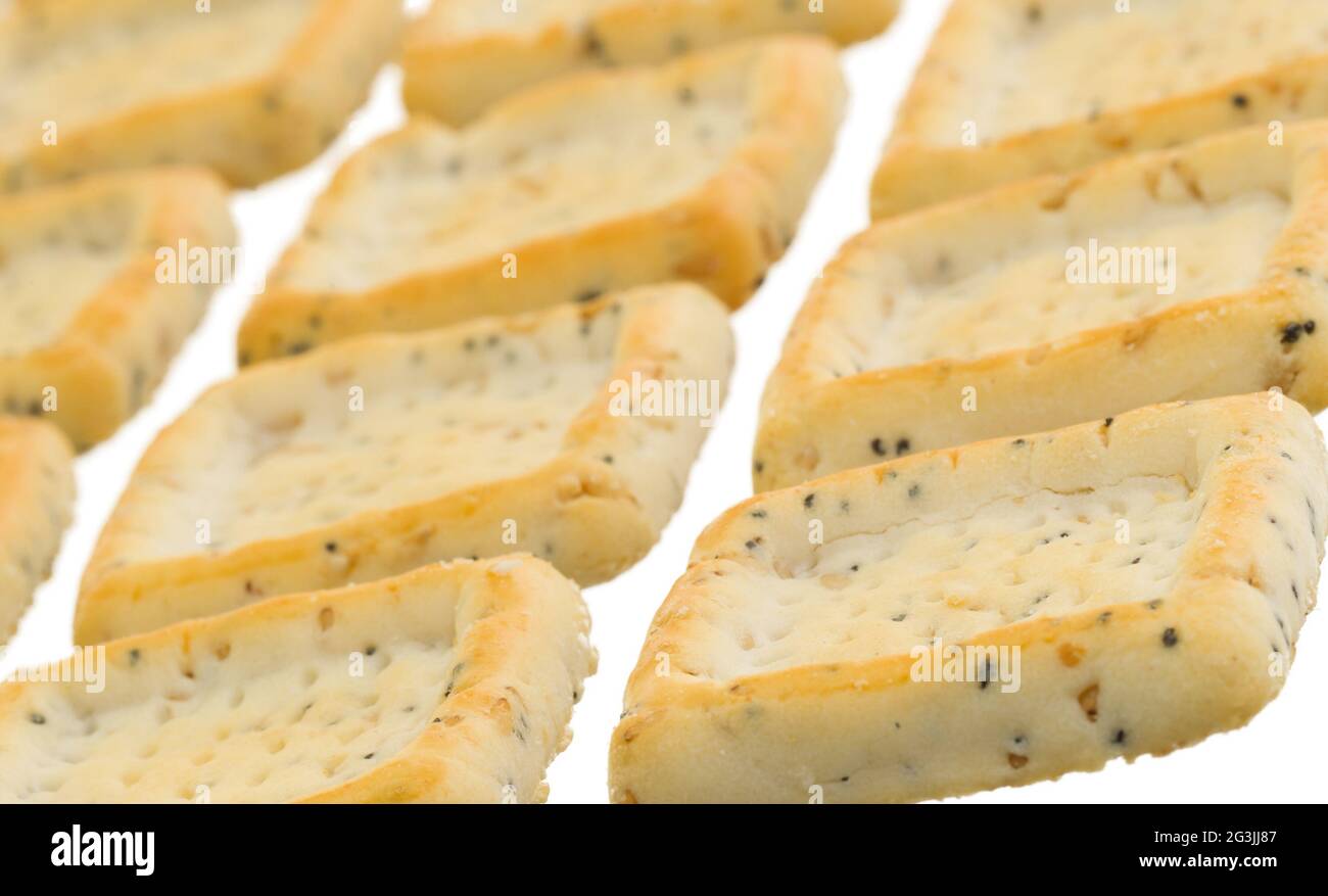 Simple square crackers isolated Stock Photo - Alamy