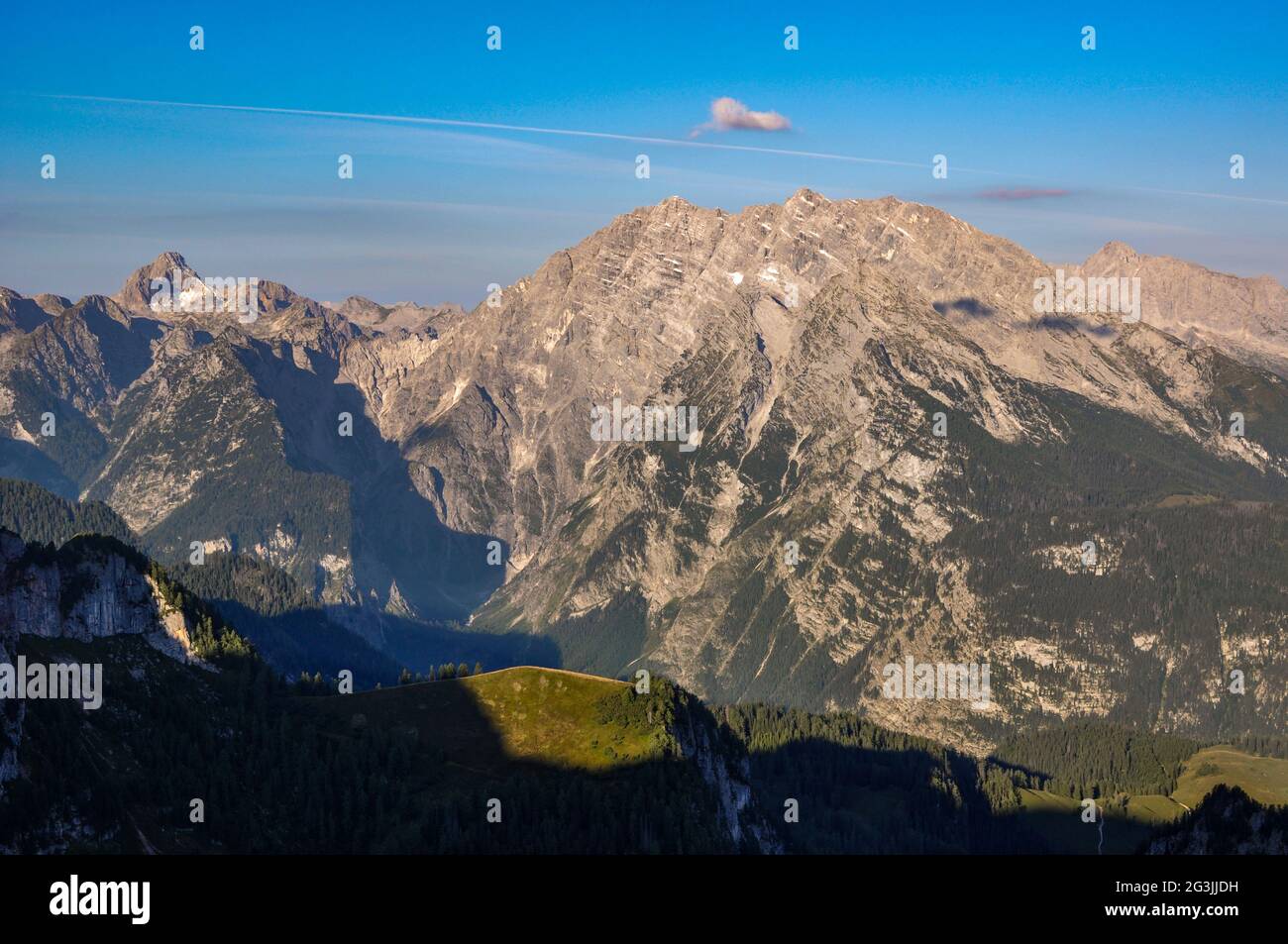 view of Mt. Watzmann with its east face, Berchtesgaden national park ...