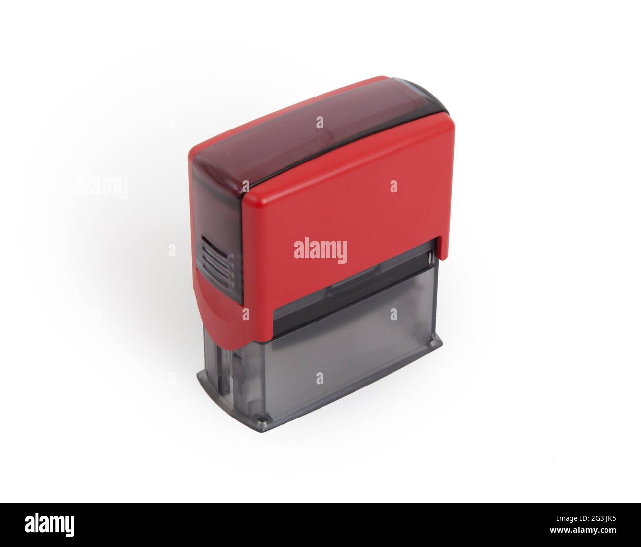 Plastic stamp in hand, isolated Stock Photo - Alamy