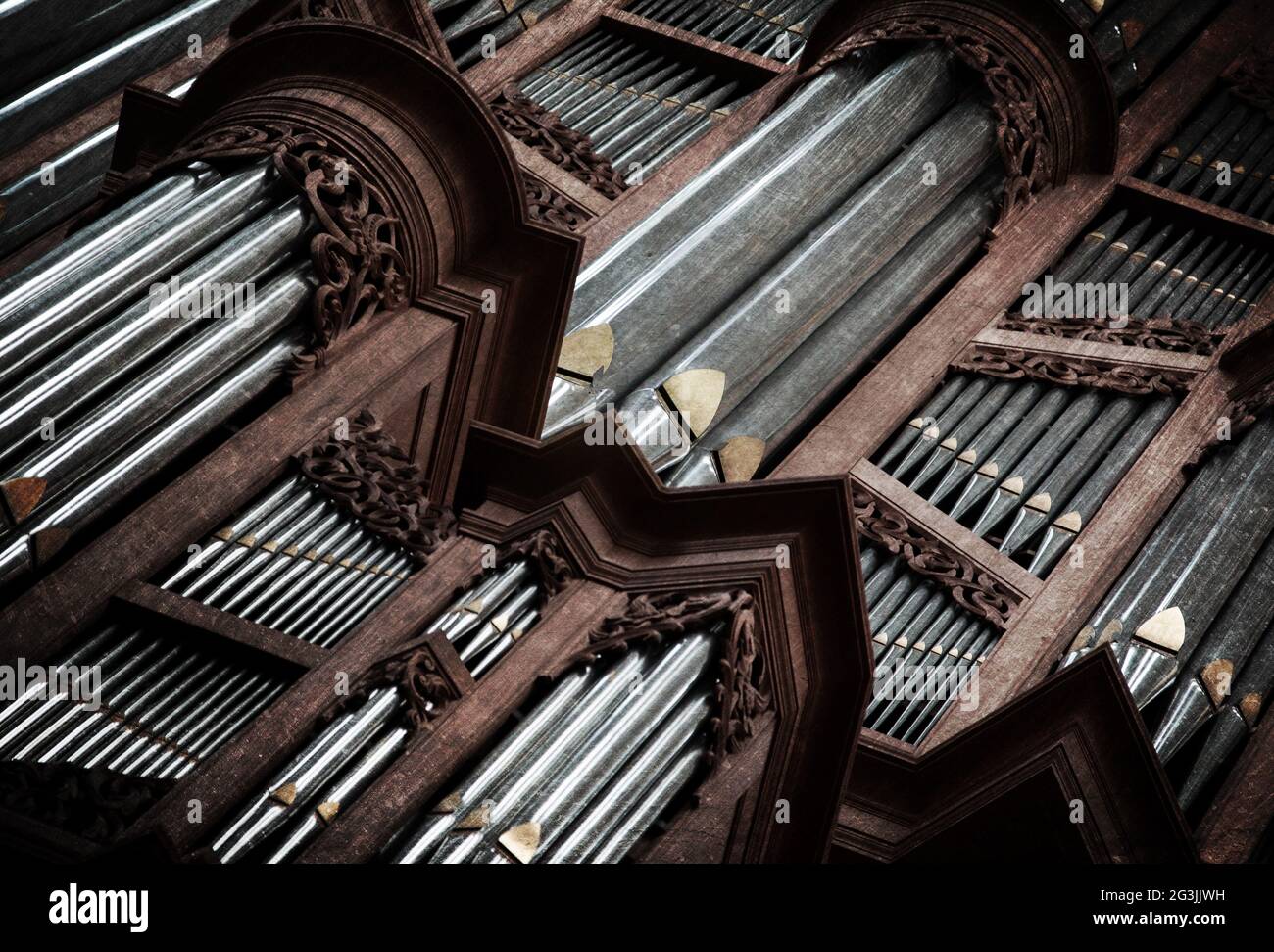 Creepy image of an old pipe organ Stock Photo - Alamy