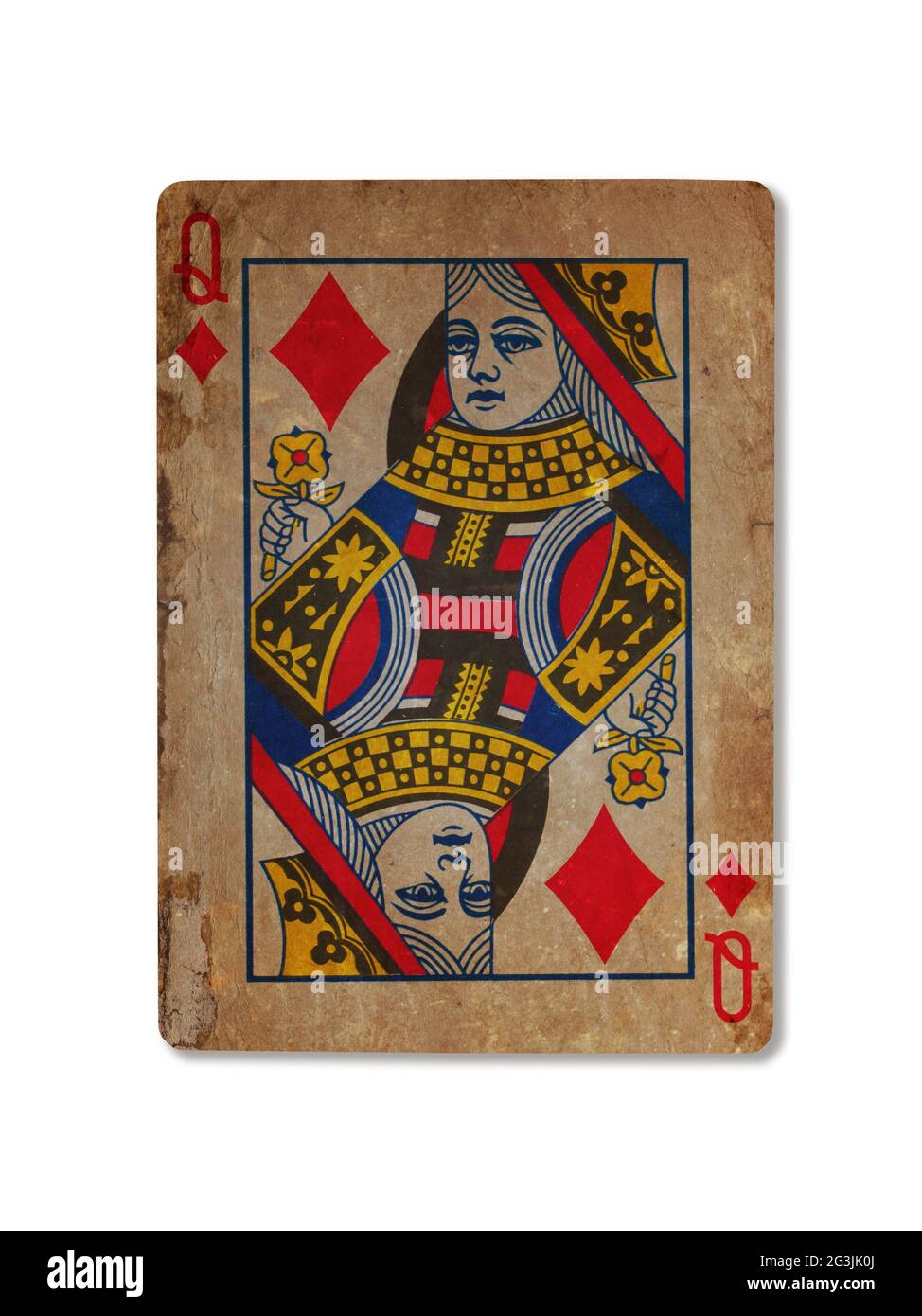 Queen diamonds vintage playing card hi-res stock photography and images ...