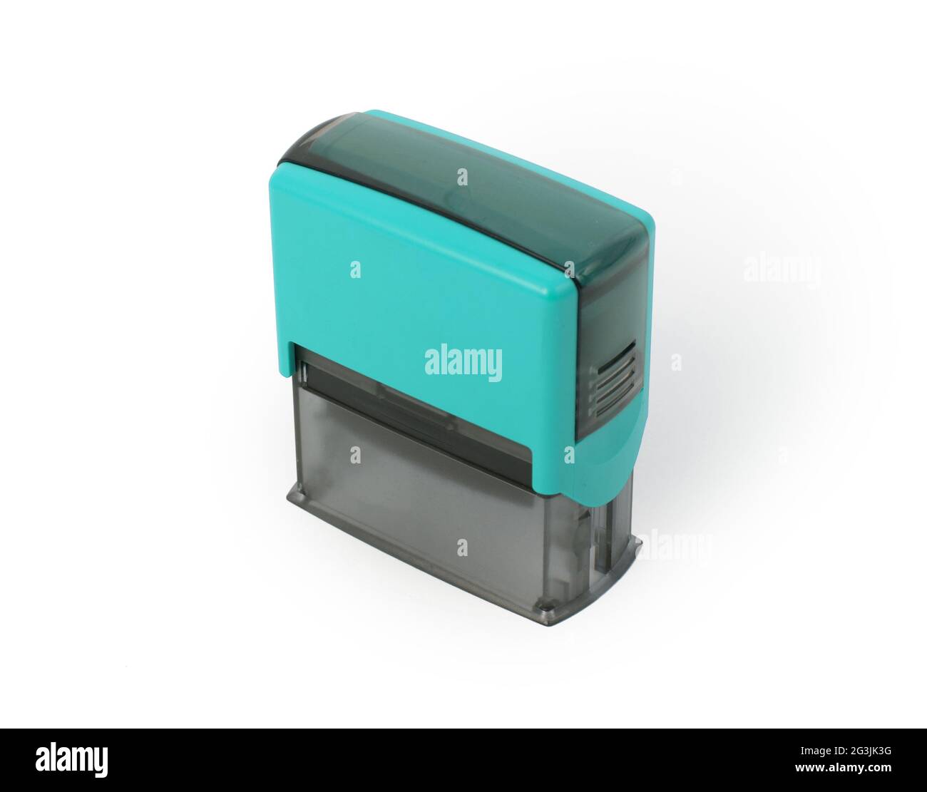 Plastic stamp in hand, isolated Stock Photo - Alamy