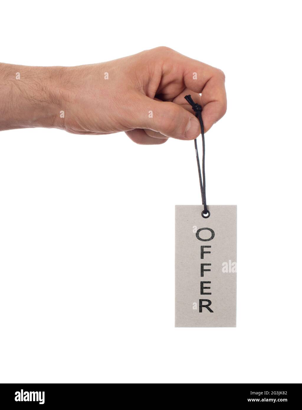 Tag tied with string, price tag Stock Photo - Alamy