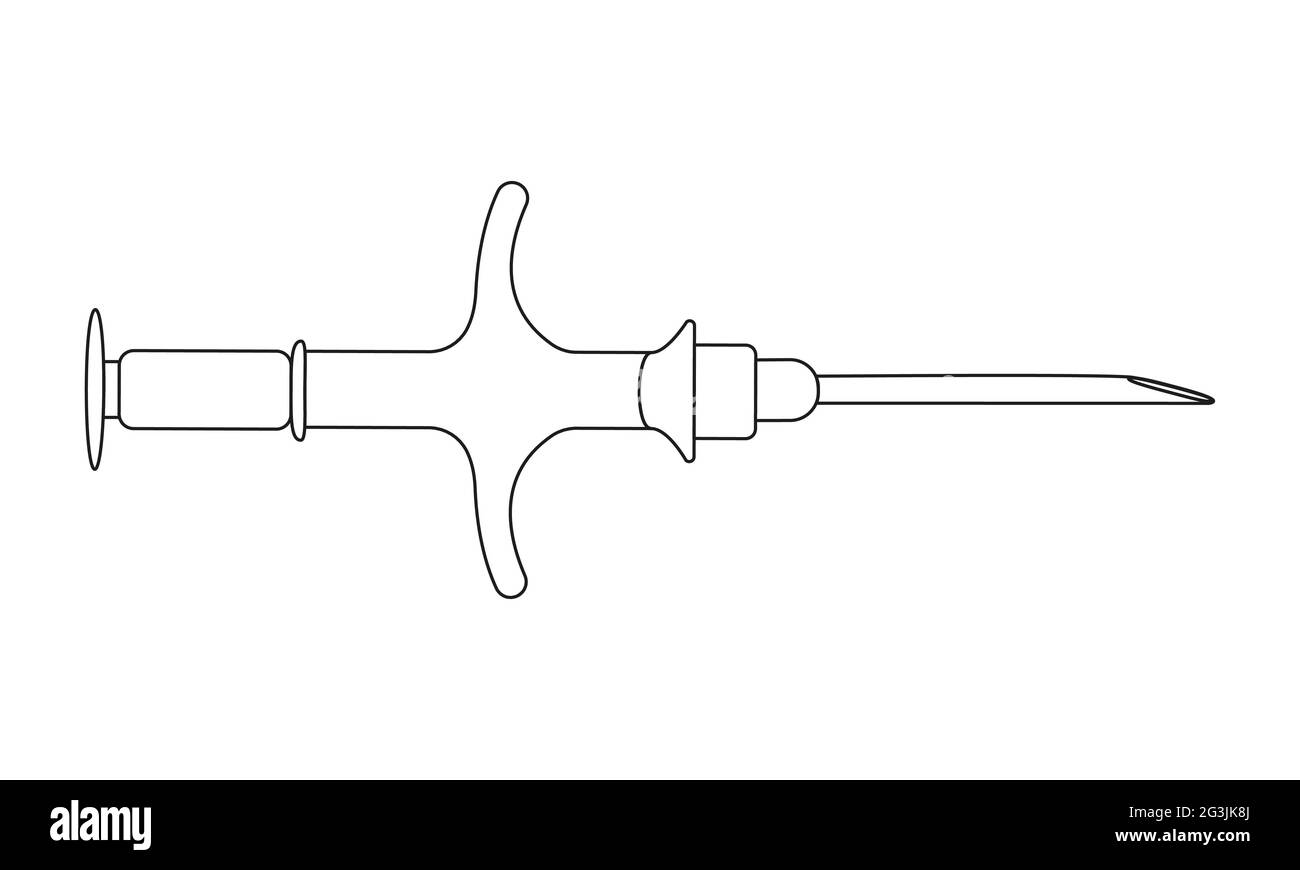 Syringe for pet microchipping in linear style. Veterinarian tool for ...