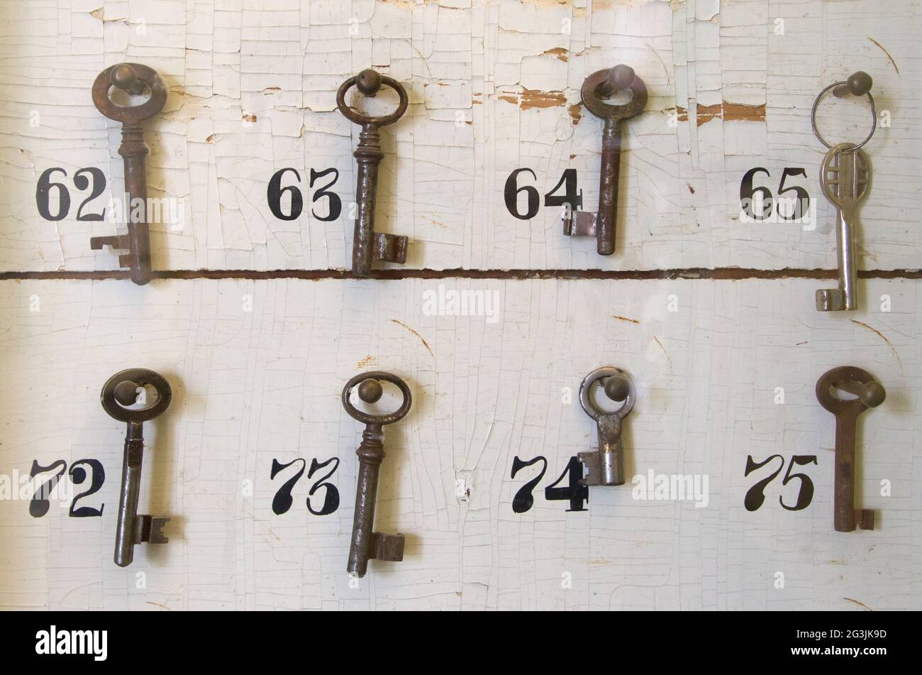 Vintage keys with numbers Stock Photo - Alamy