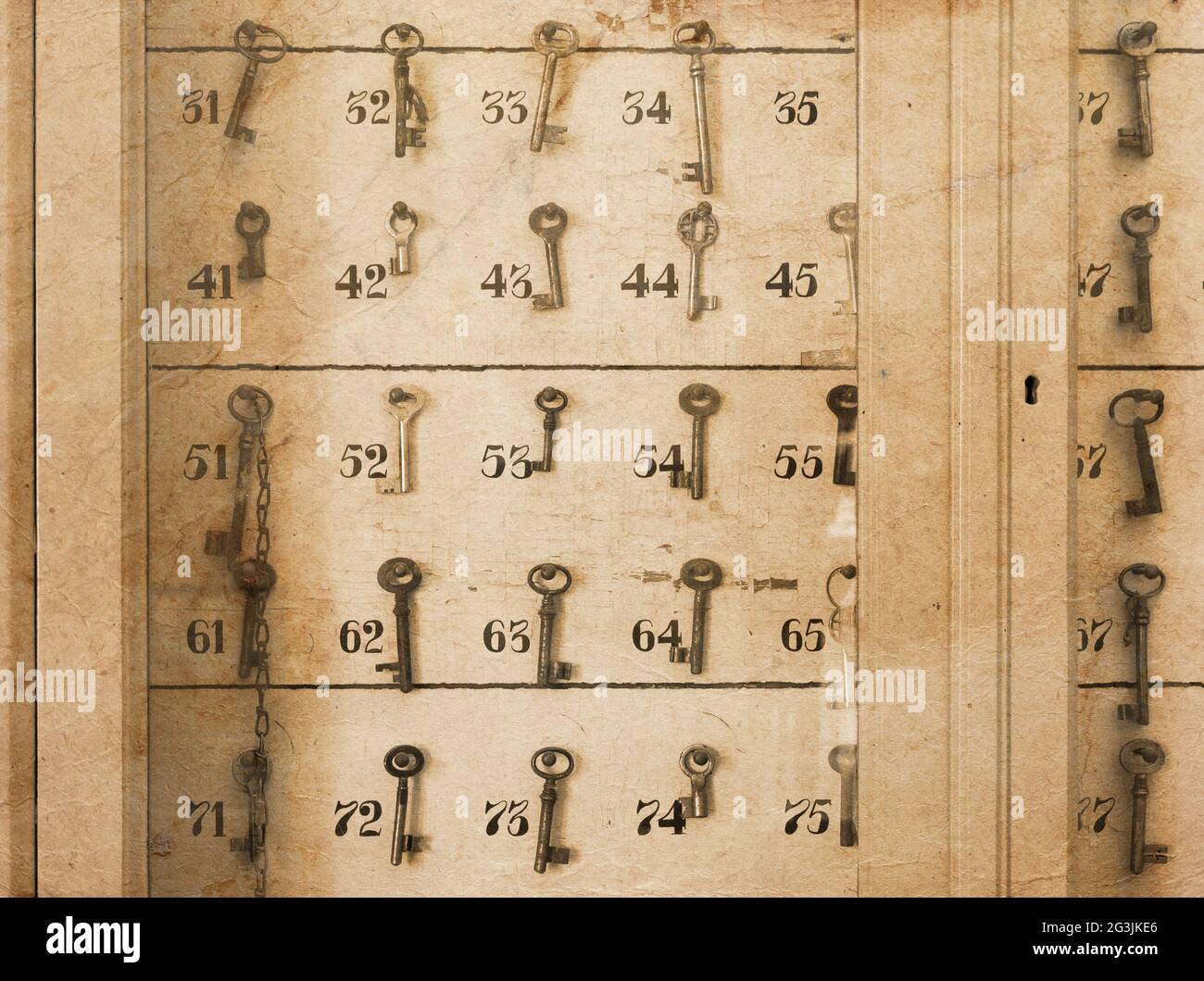 Vintage keys with numbers Stock Photo - Alamy