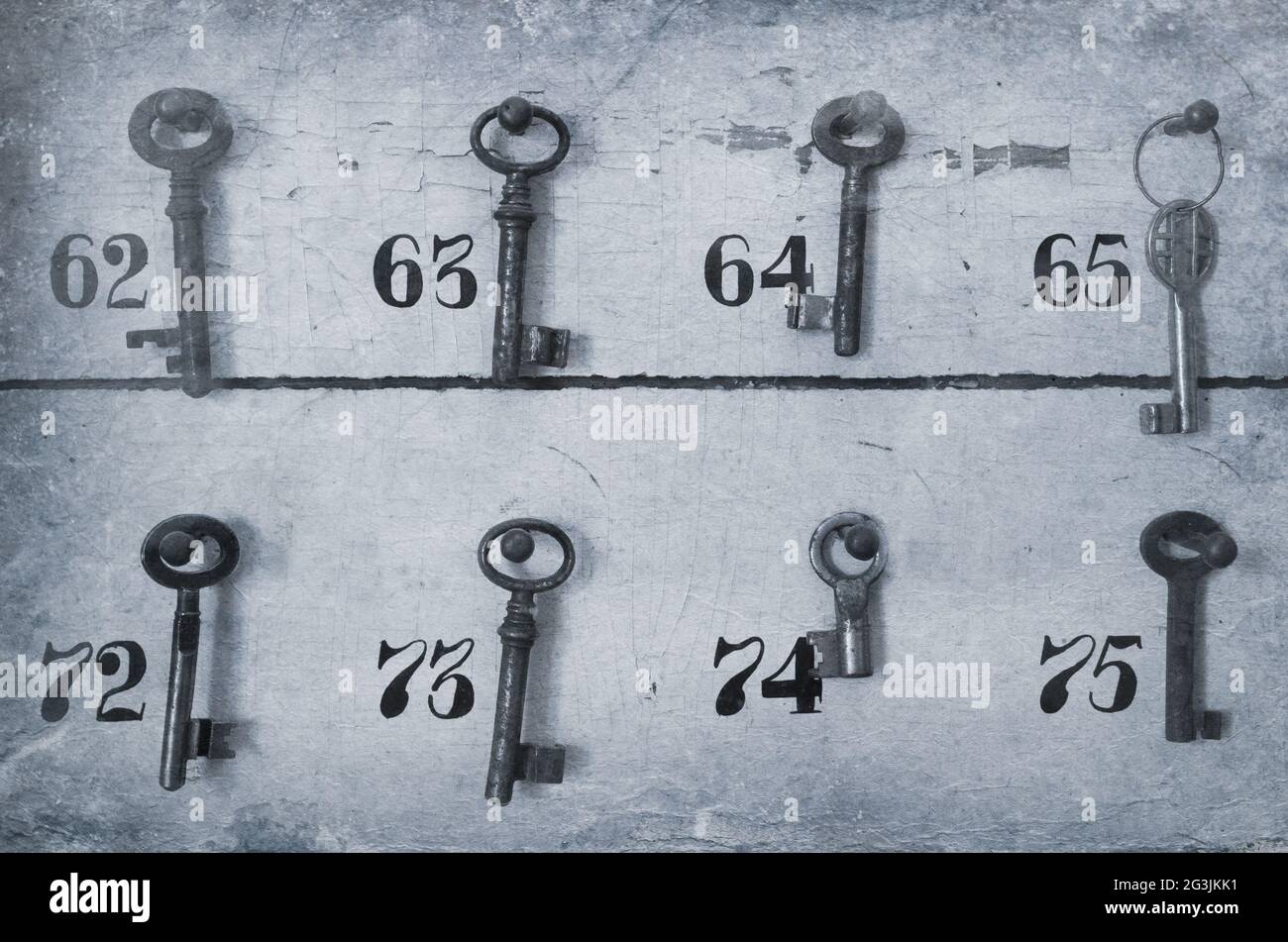 Vintage keys with numbers Stock Photo - Alamy