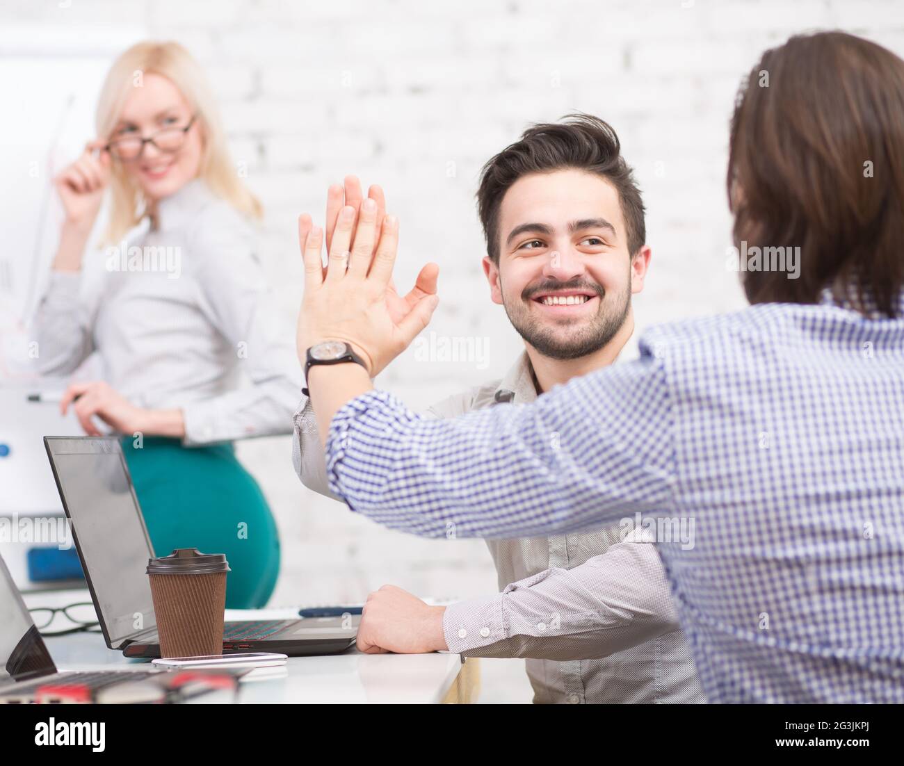 Happy business people Stock Photo - Alamy