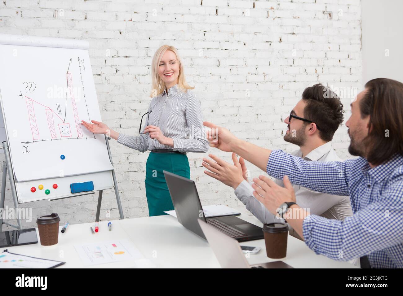Presentation of business woman Stock Photo - Alamy