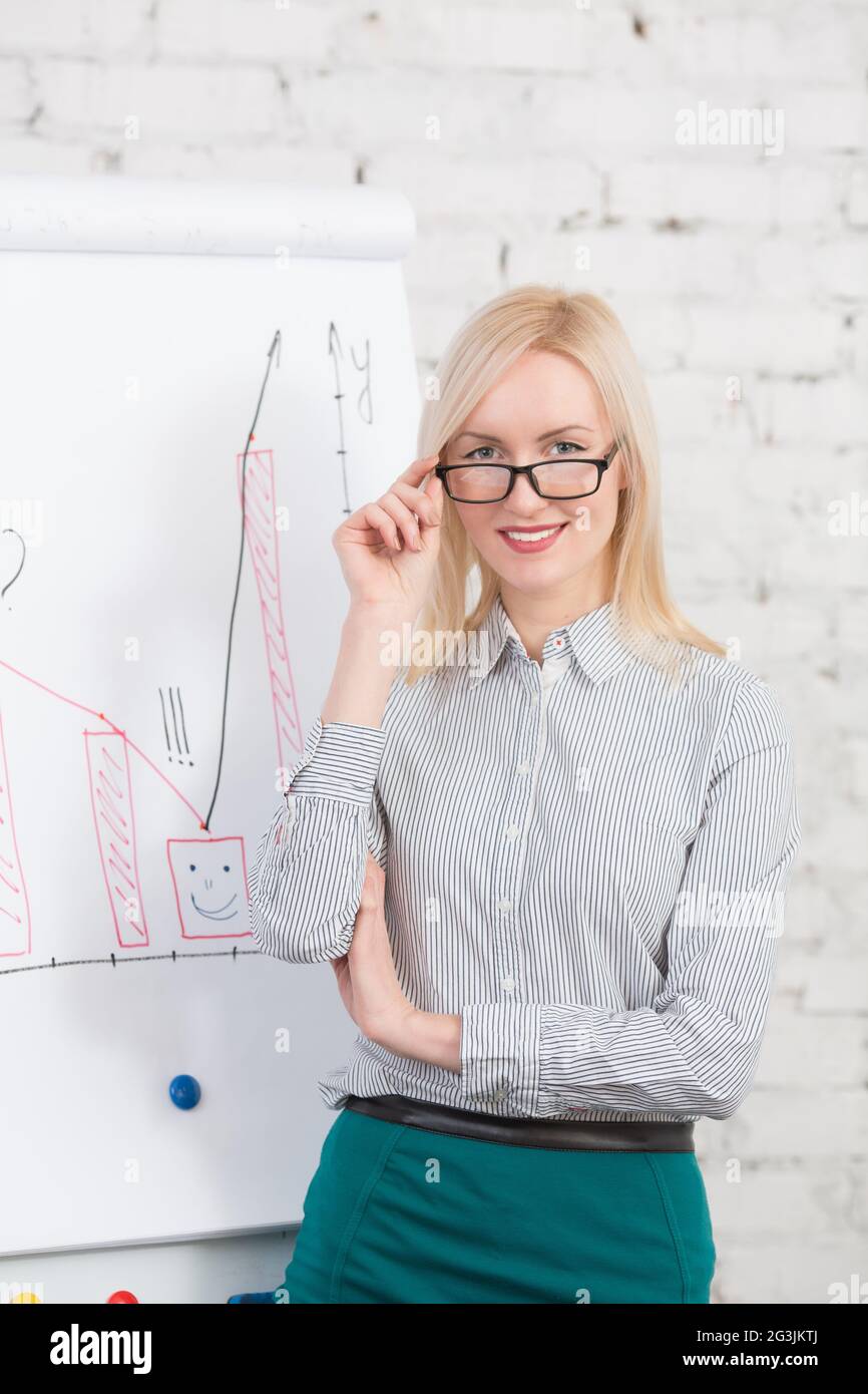Presentation of business woman Stock Photo - Alamy
