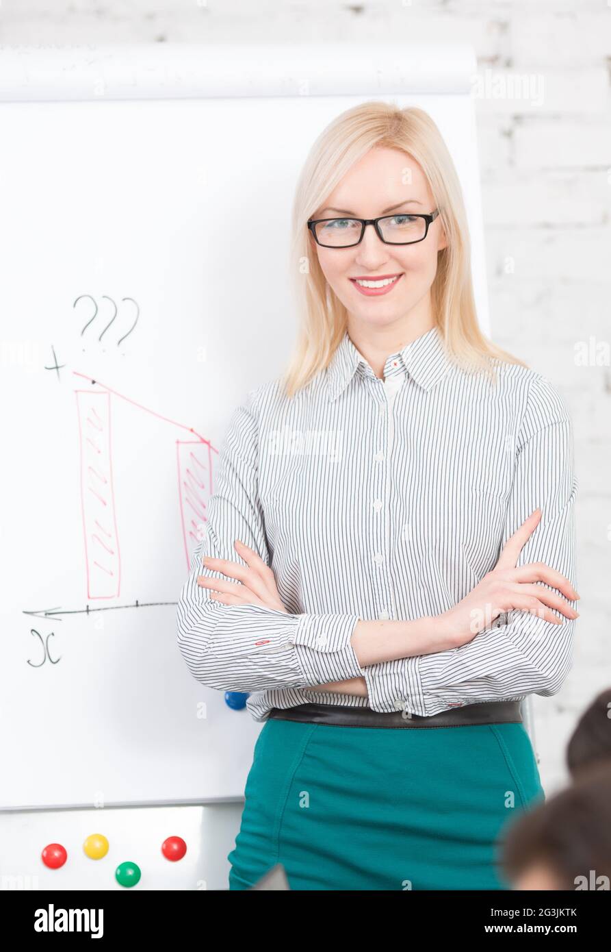 Presentation of business woman Stock Photo - Alamy