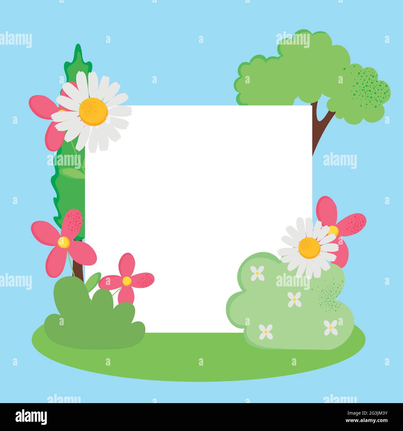 garden in square frame nature scene Stock Vector Image & Art - Alamy