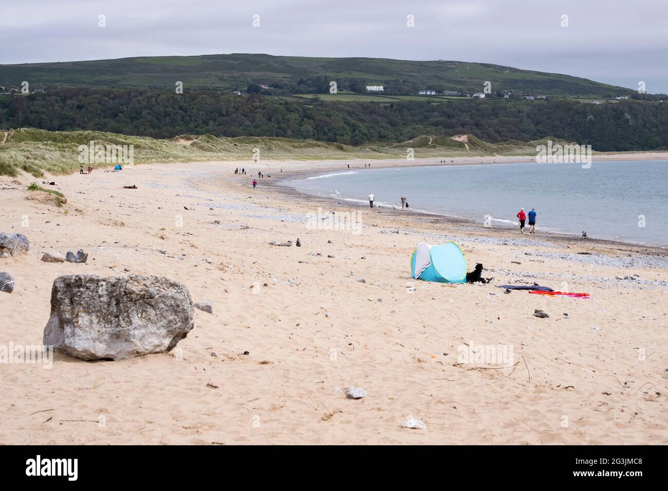 A view of Oxwich Bay beach on the Gower area of South Wales, UK Stock ...