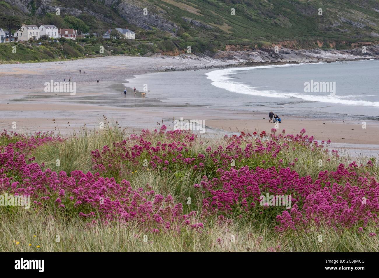 A view of the beach at Port Eynon in South Wales, part of the Gower ...