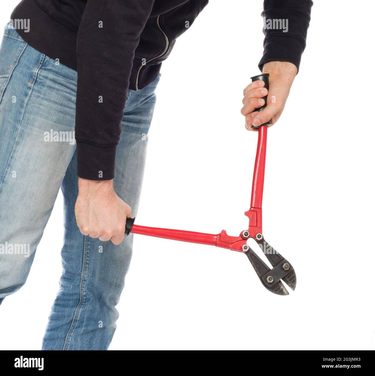 Robber with red bolt cutters Stock Photo - Alamy