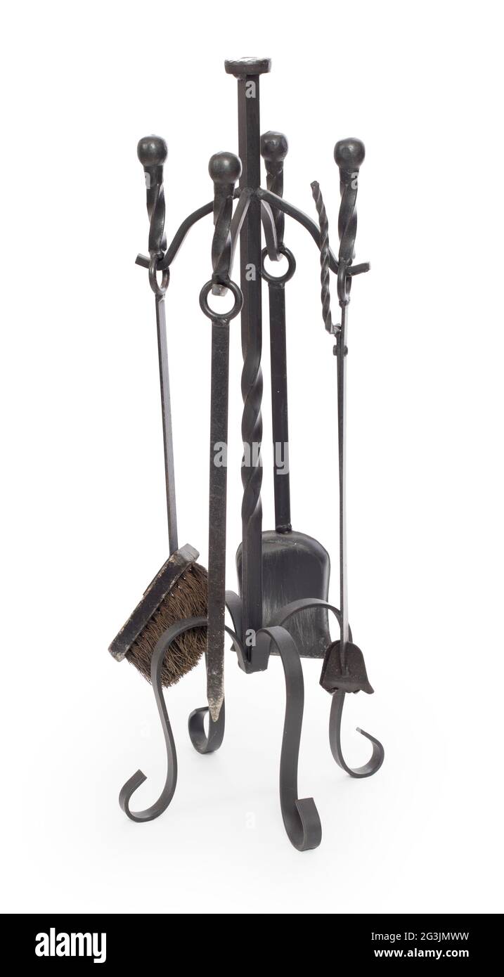 Set of fireplace accessories Stock Photo - Alamy