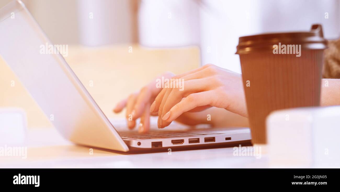 Freelance woman working Stock Photo - Alamy