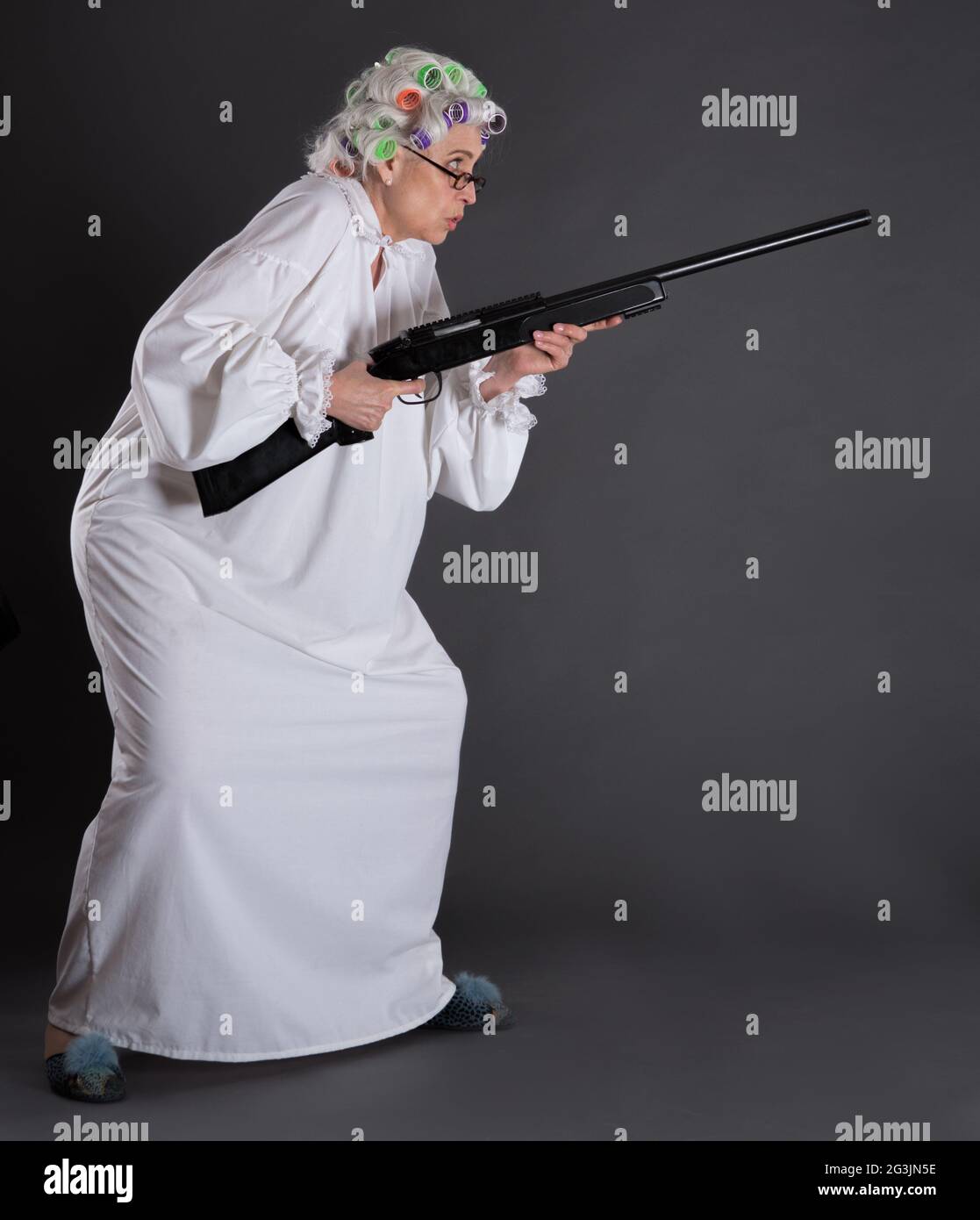 Grandmother in defence Stock Photo - Alamy