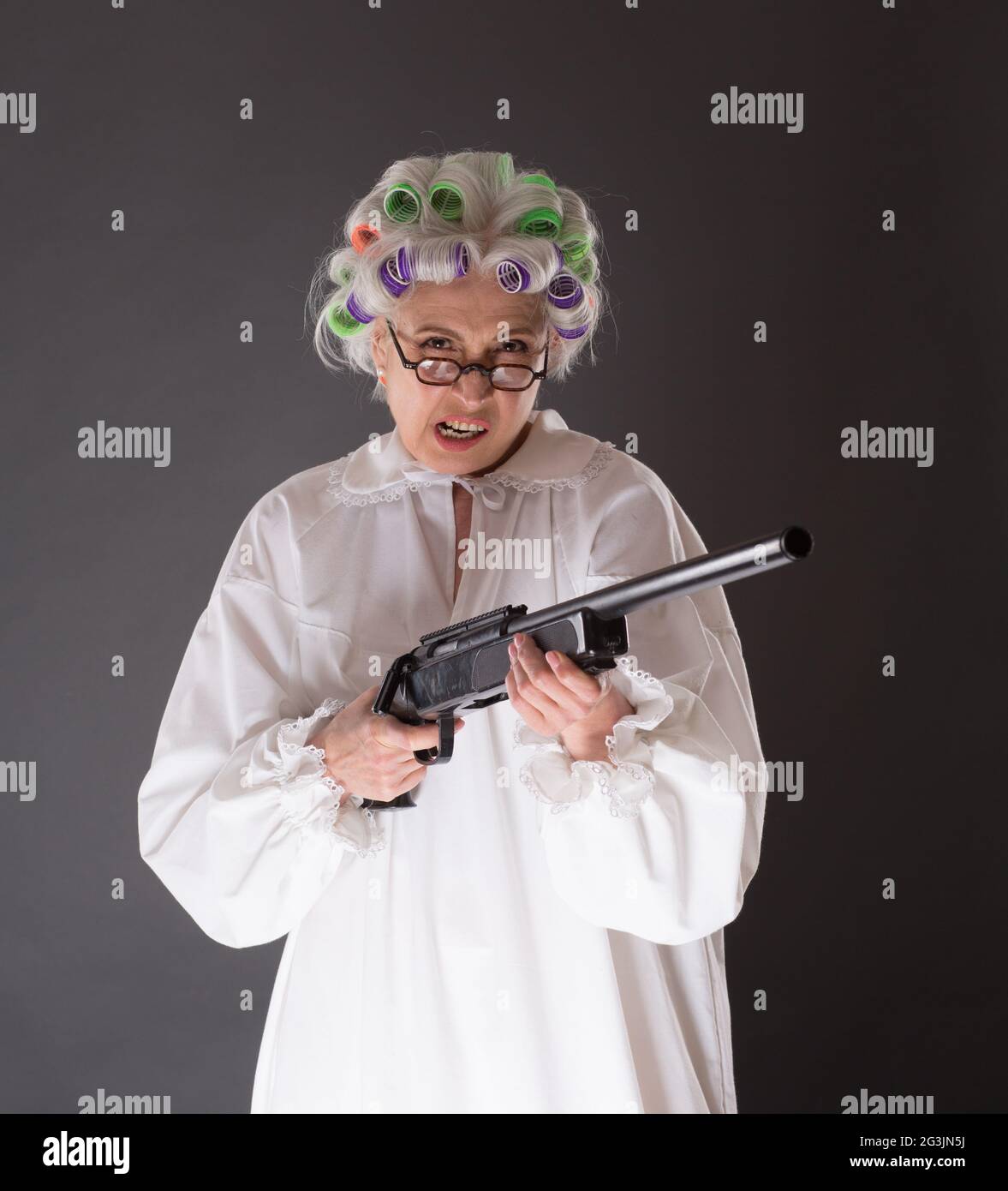 Grandmother in defence Stock Photo - Alamy