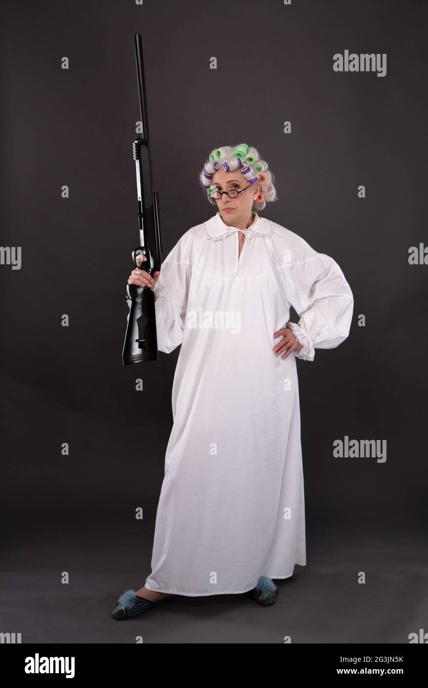 Grandmother gun old woman in hi-res stock photography and images - Alamy