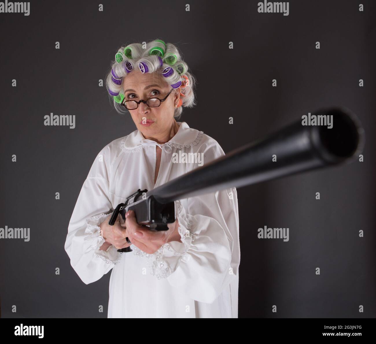 Grandmother in defence Stock Photo - Alamy