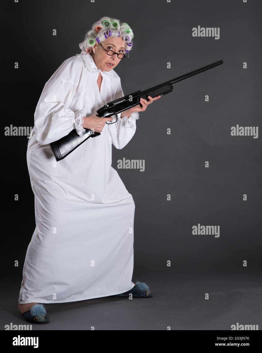 Grandmother in defence Stock Photo - Alamy