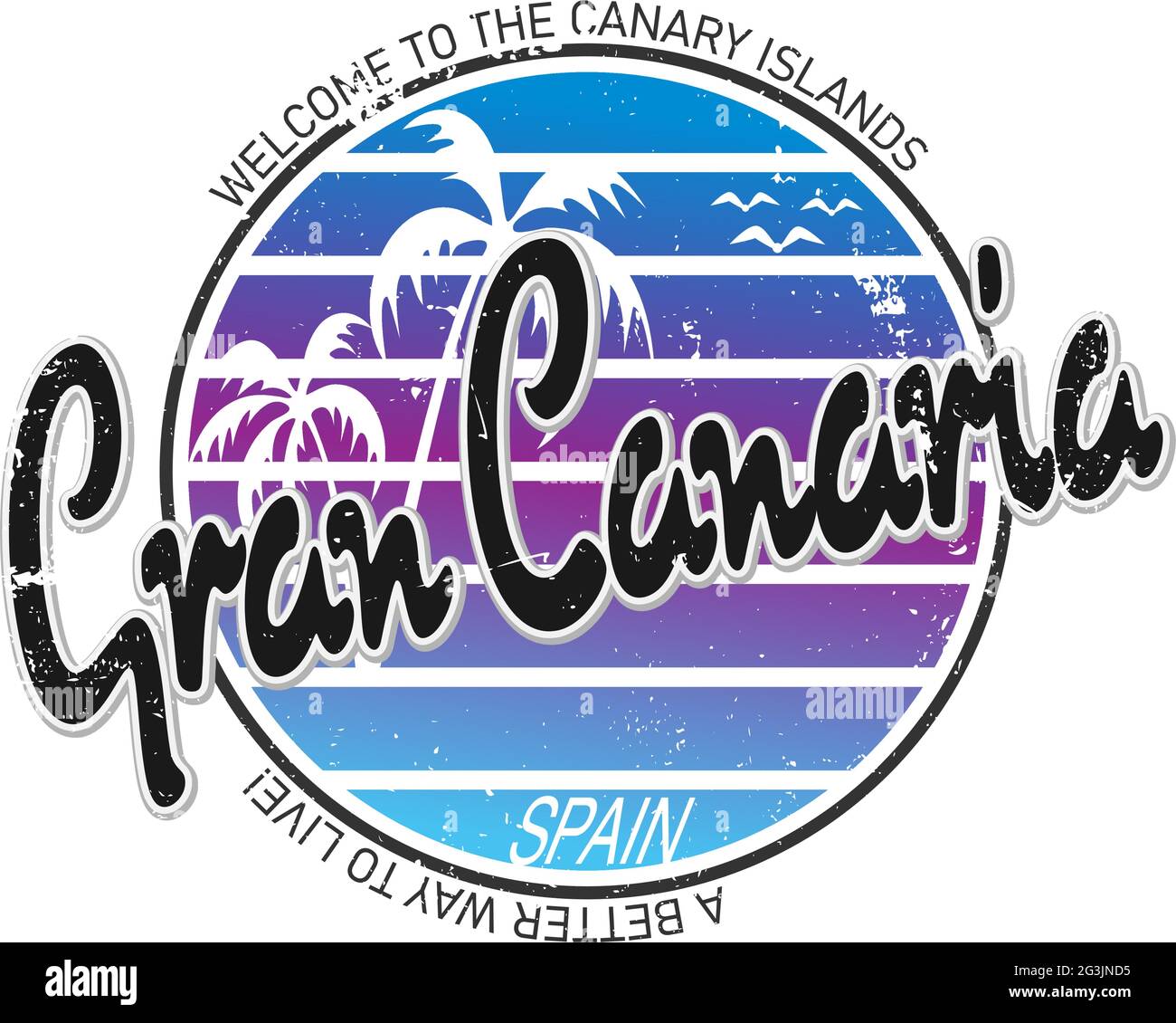 Gran Canaria travel rubber stamp on white background, vector ...