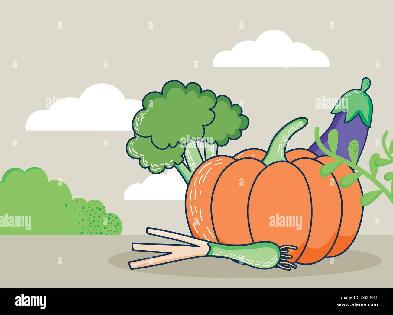 vegetarian food and bush healthy icons Stock Vector Image & Art - Alamy