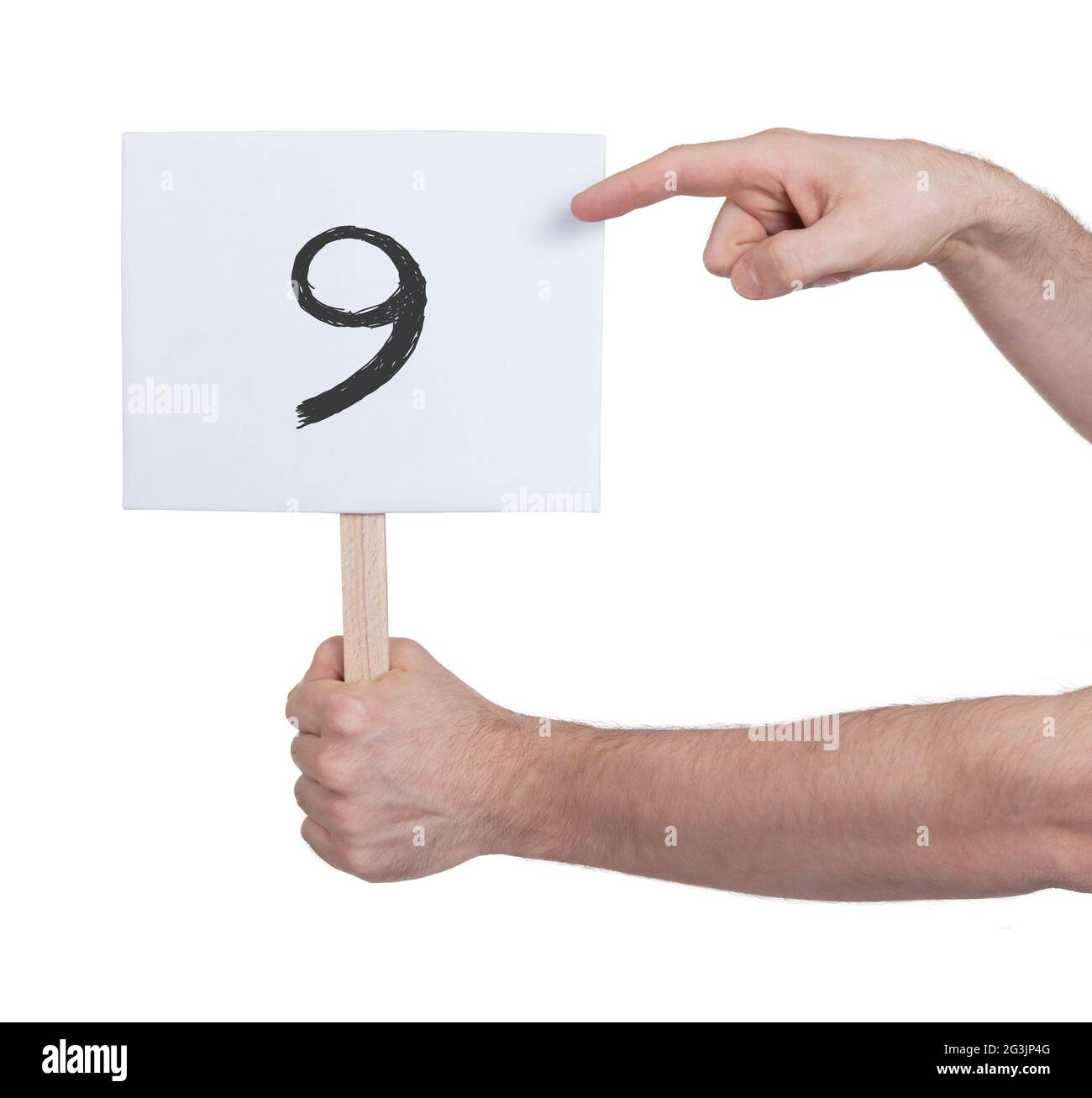Sign with a number, 9 Stock Photo - Alamy