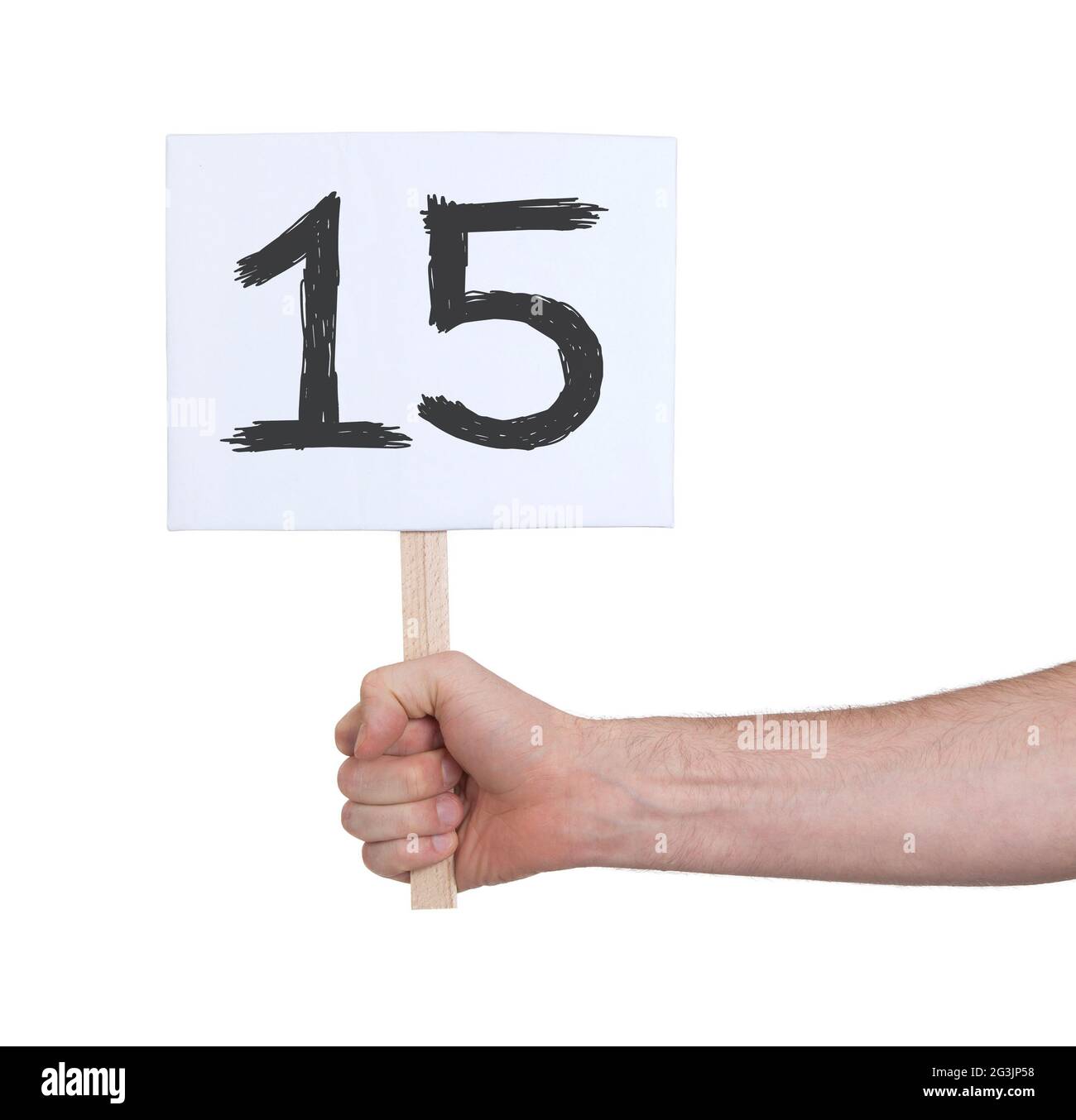 Sign with a number, 15 Stock Photo - Alamy