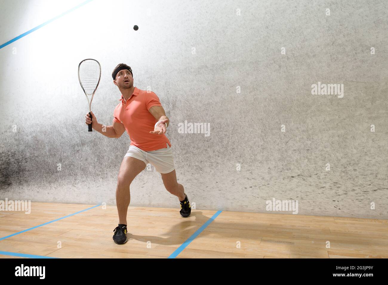 Squash player man Stock Photo - Alamy