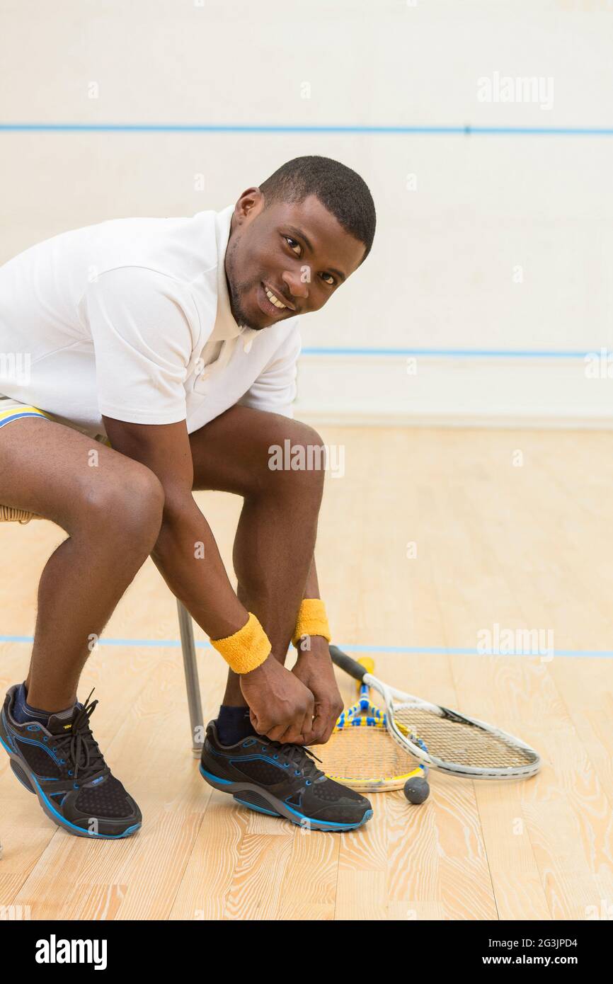 Squash player man Stock Photo - Alamy