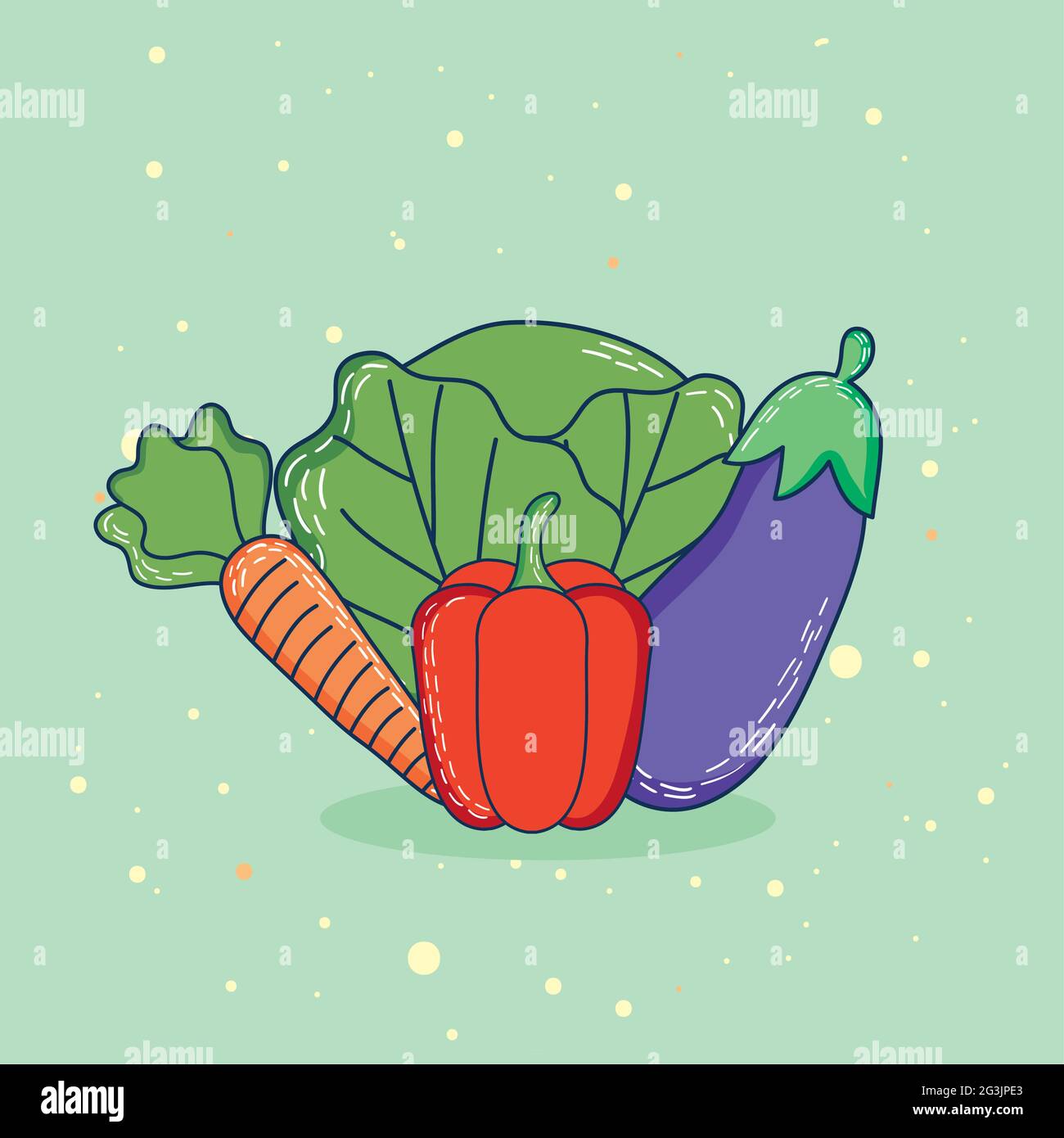 four vegetables fresh healthy food Stock Vector Image & Art - Alamy