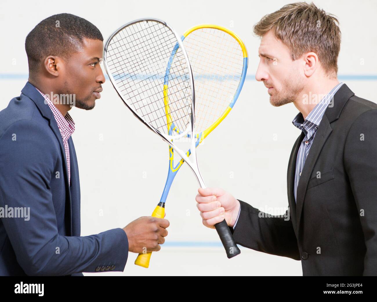 Squash businessmen players Stock Photo - Alamy