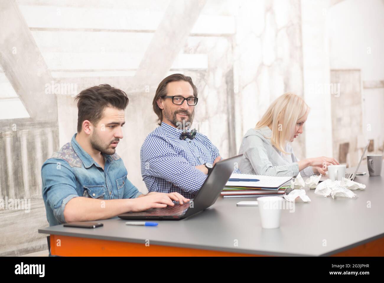 Coworking of businessteam Stock Photo - Alamy
