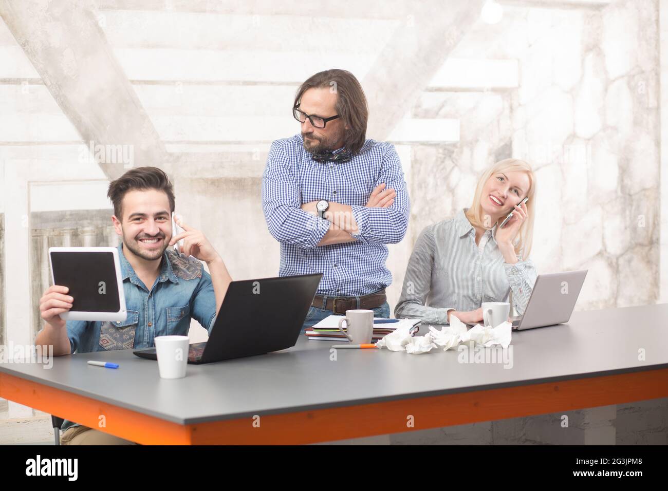 Coworking of businessteam Stock Photo - Alamy
