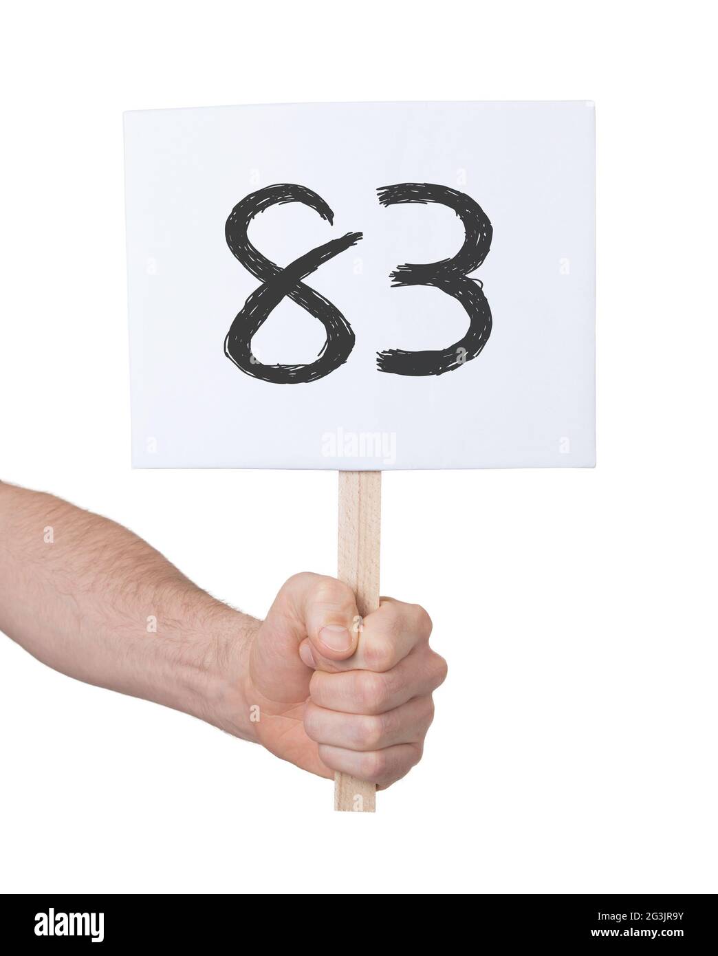 Sign with a number, 83 Stock Photo - Alamy