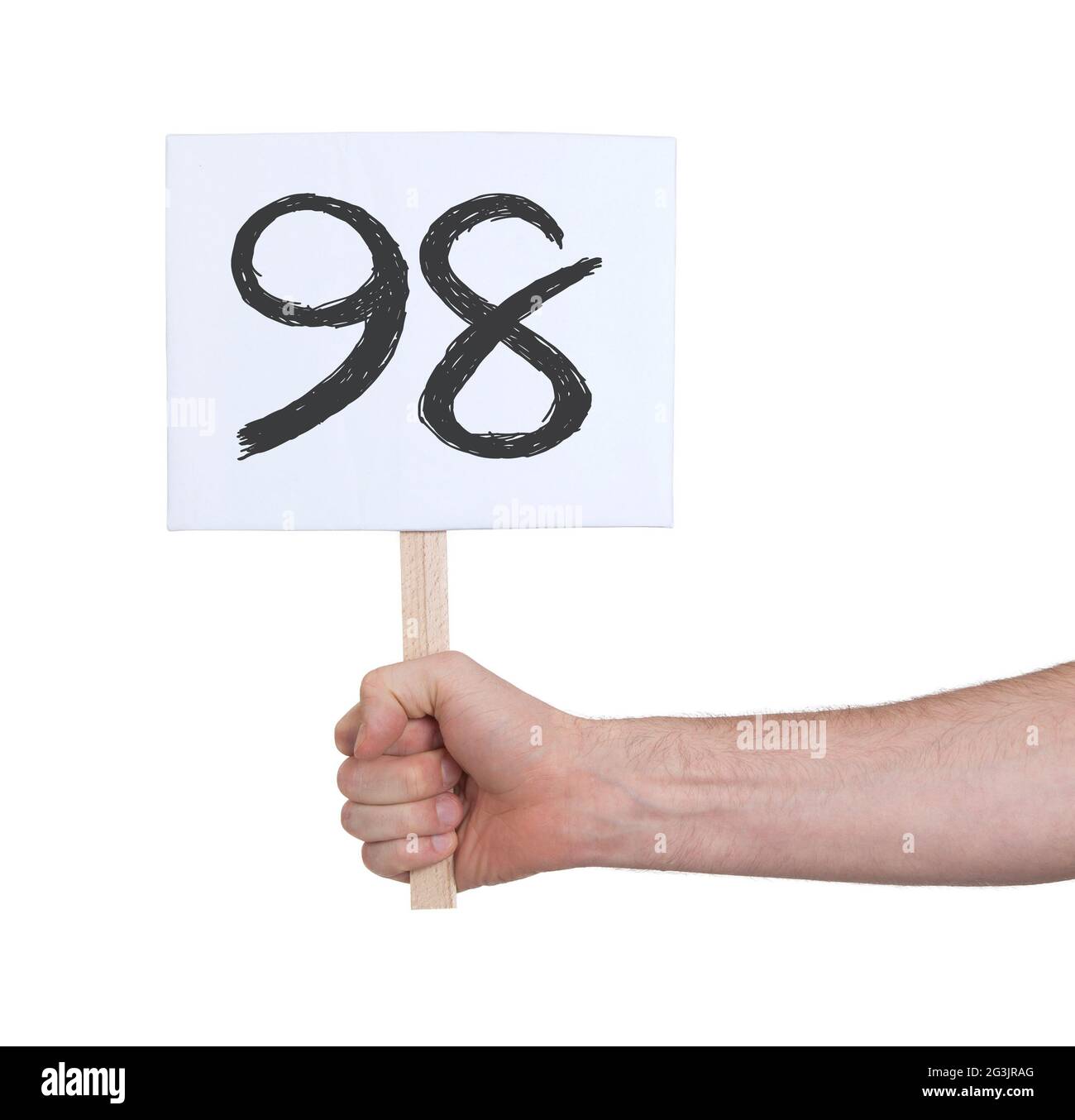Sign with a number, 98 Stock Photo - Alamy