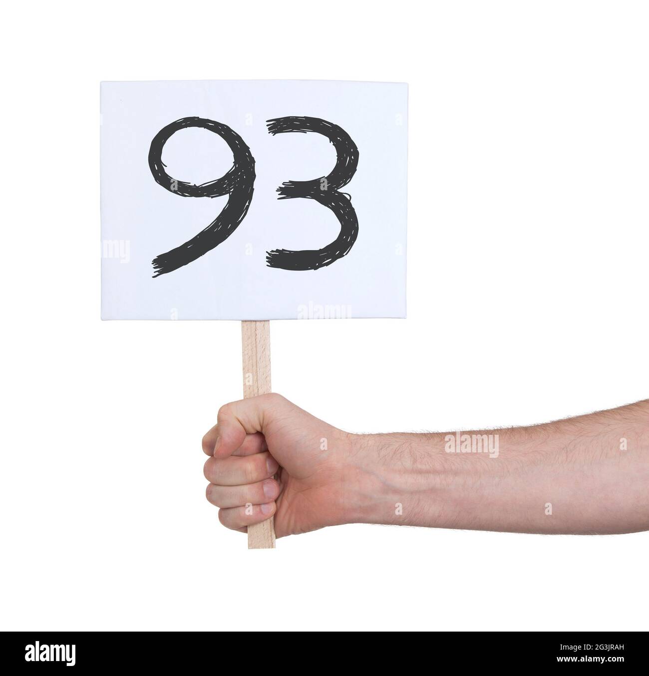 Sign with a number, 93 Stock Photo - Alamy